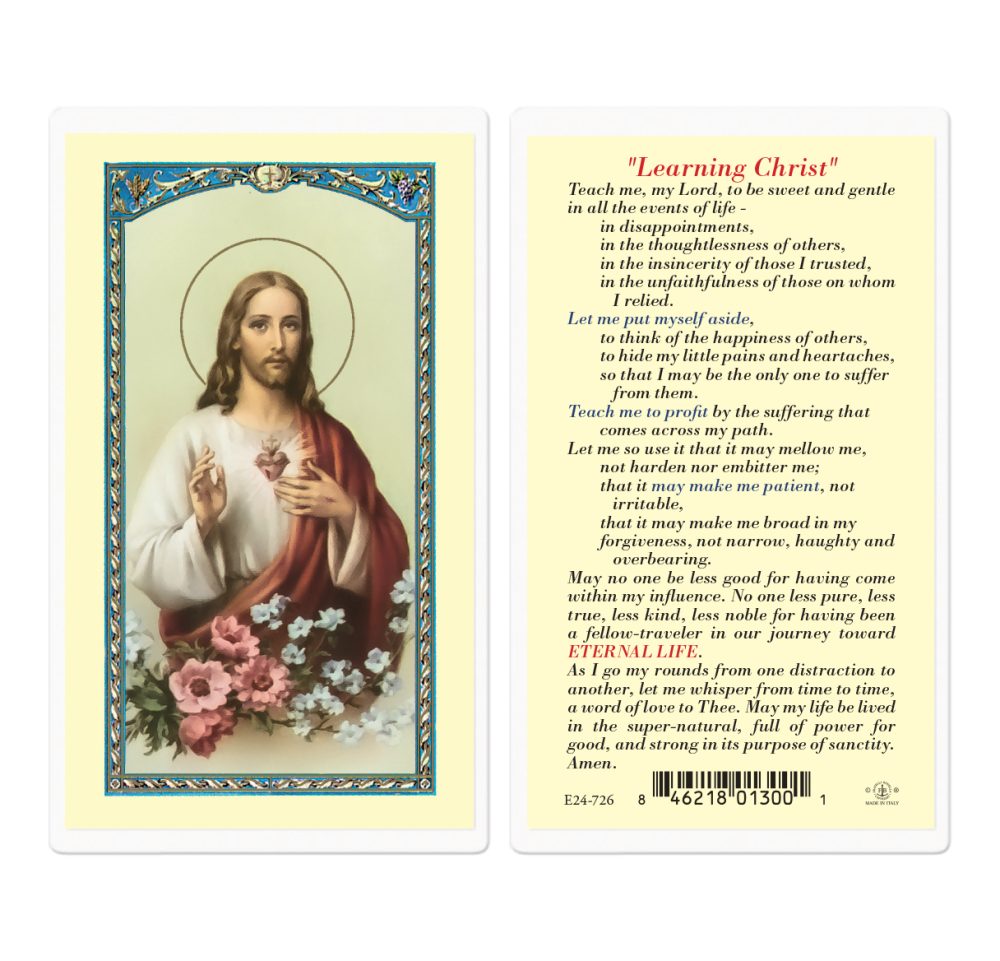 Learning Christ Laminated Holy Card (pack of 25) - The Calling Store